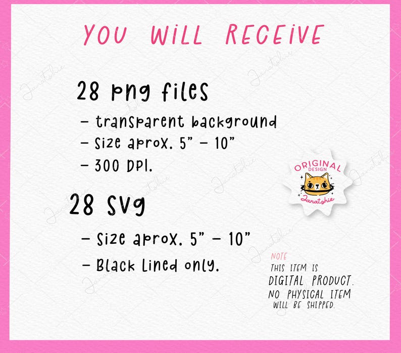 Kawaii Mermaid Cat Outline Clipart: Hand-drawn SVG & PNG - Etsy