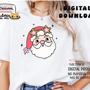 Groovy Christmas Clipart Png Set Retro Christmas Santa Png Hippie ...