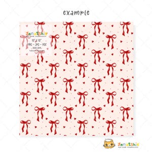 Red Coquette Bow Pattern: Valentine's Day & Christmas Day Digital Paper ...