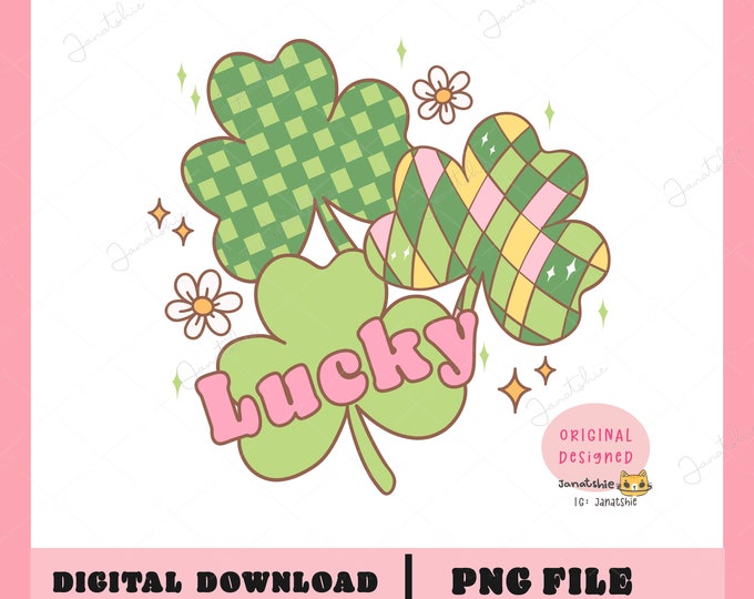 Groovy Retro Shamrock Clipart Retro Clover Png Disco Shamrock St ...