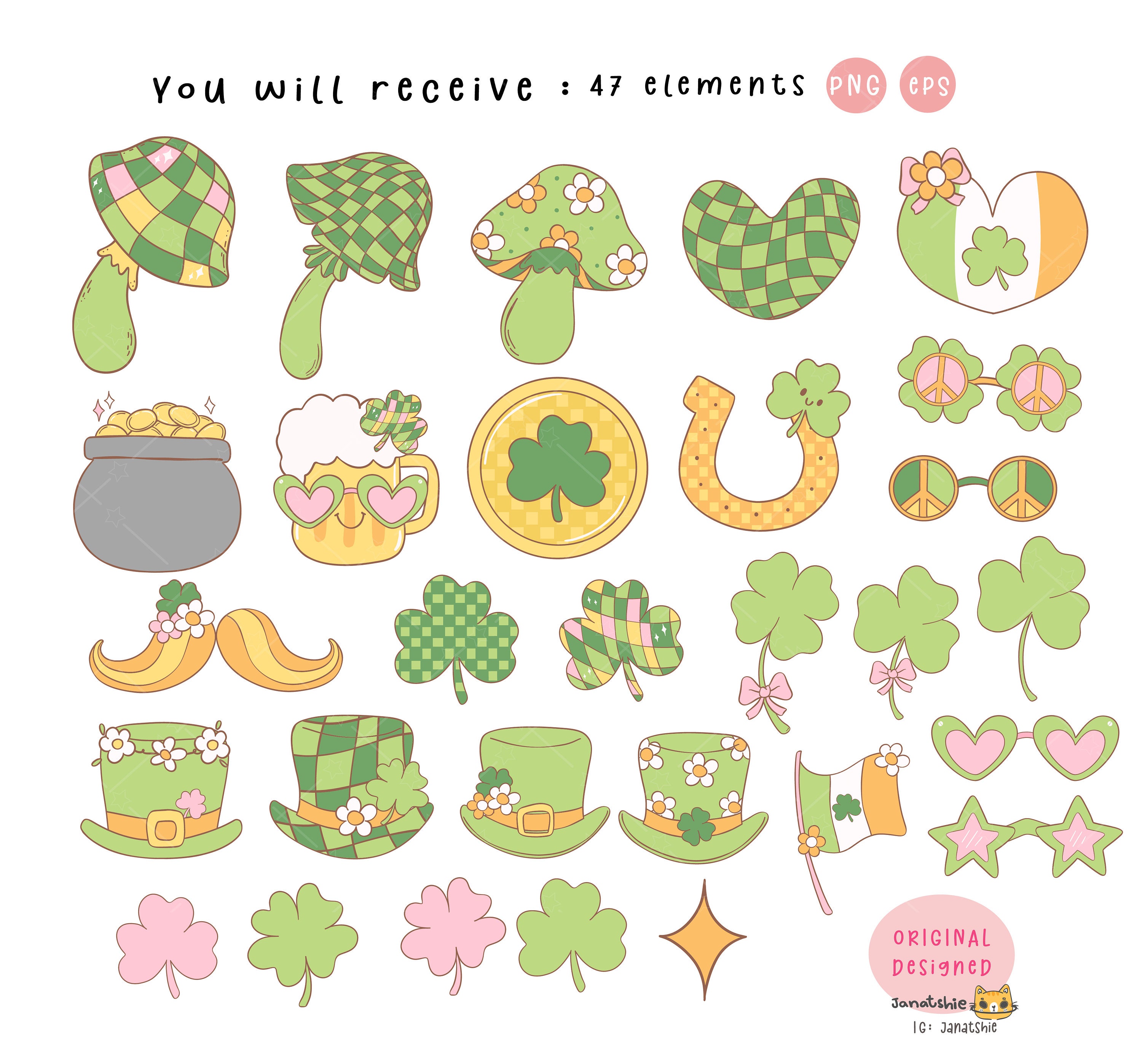 Disco St Patricks Day Png, Groovy Retro St Patricks Day Clipart, St ...