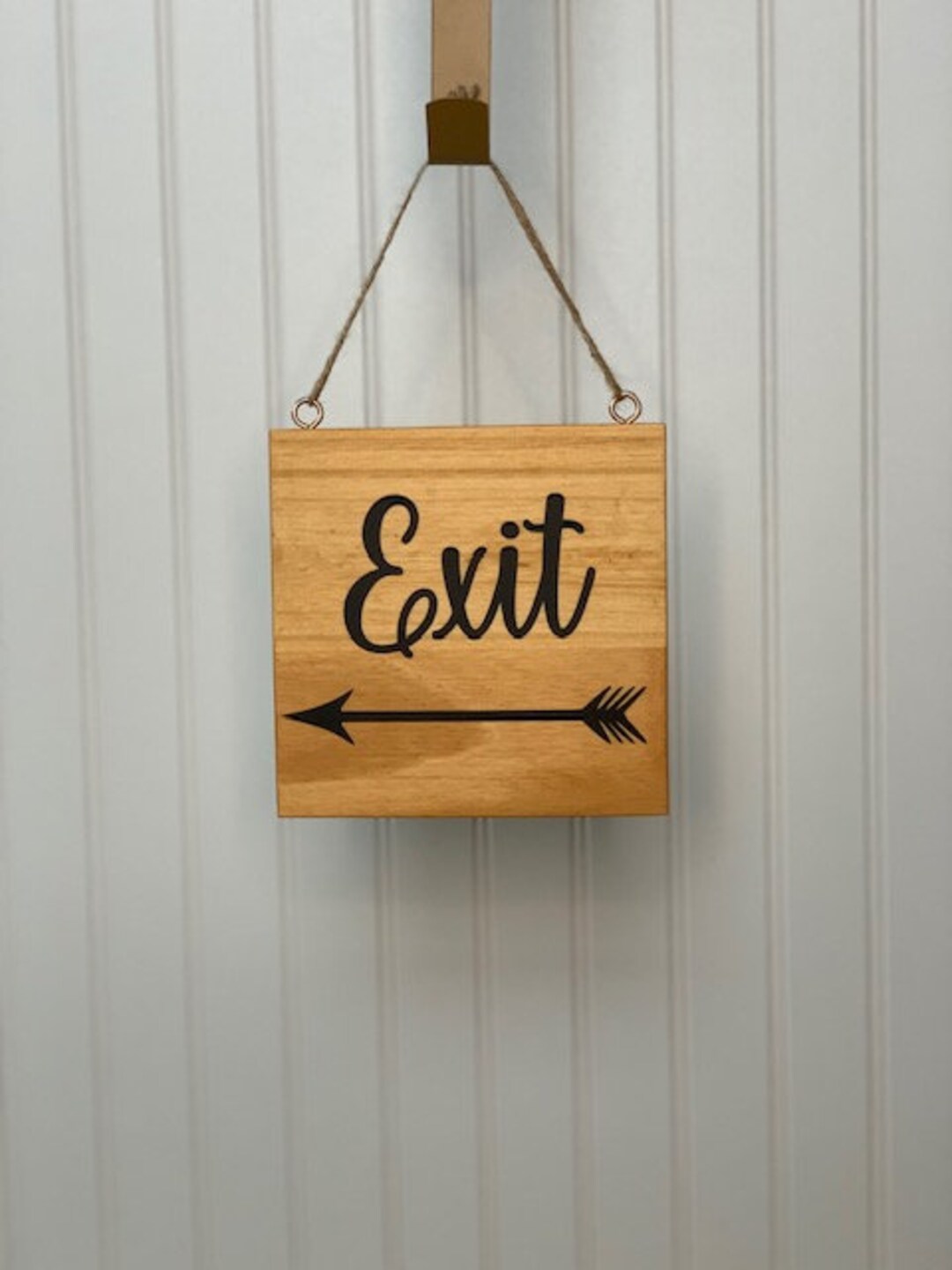 Personalized Exit Sign With Arrow Custom Hanging Wood Sign With Arrow ...