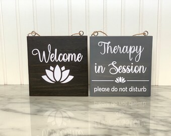Reversible Welcome Sign in Session Sign for Office Door Sign ...