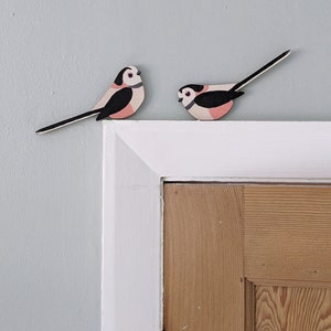 Handmade Wooden Long-tailed Tit Door Toppers Home Decor Gift for Bird ...