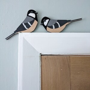 A Pair of Handmade Wooden Black-capped Chickadee Bird Door Toppers - Etsy
