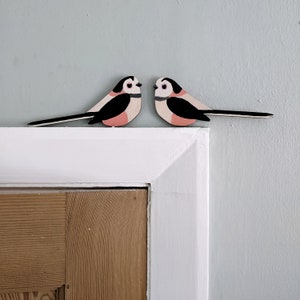 Handmade Wooden Long-tailed Tit Door Toppers Home Decor Gift for Bird ...