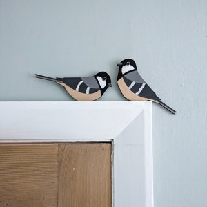 A Pair of Handmade Wooden Black-capped Chickadee Bird Door Toppers - Etsy