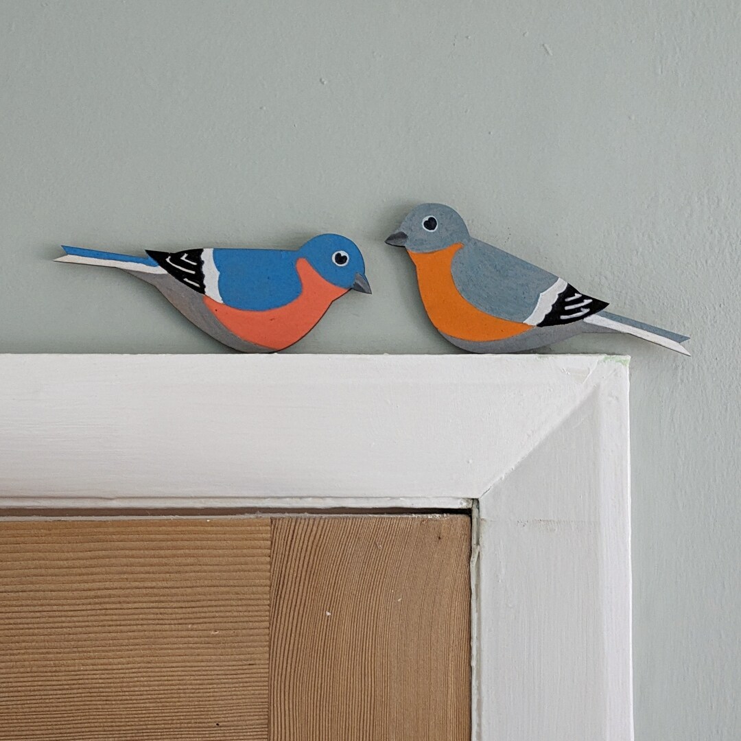Hand-painted Eastern Bluebird Door Toppers - Whimsical Home Decor - Etsy