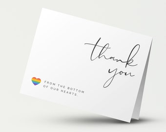Lesbian Wedding, Lesbian Thank You Cards, Gay Thank You Cards, Gay ...