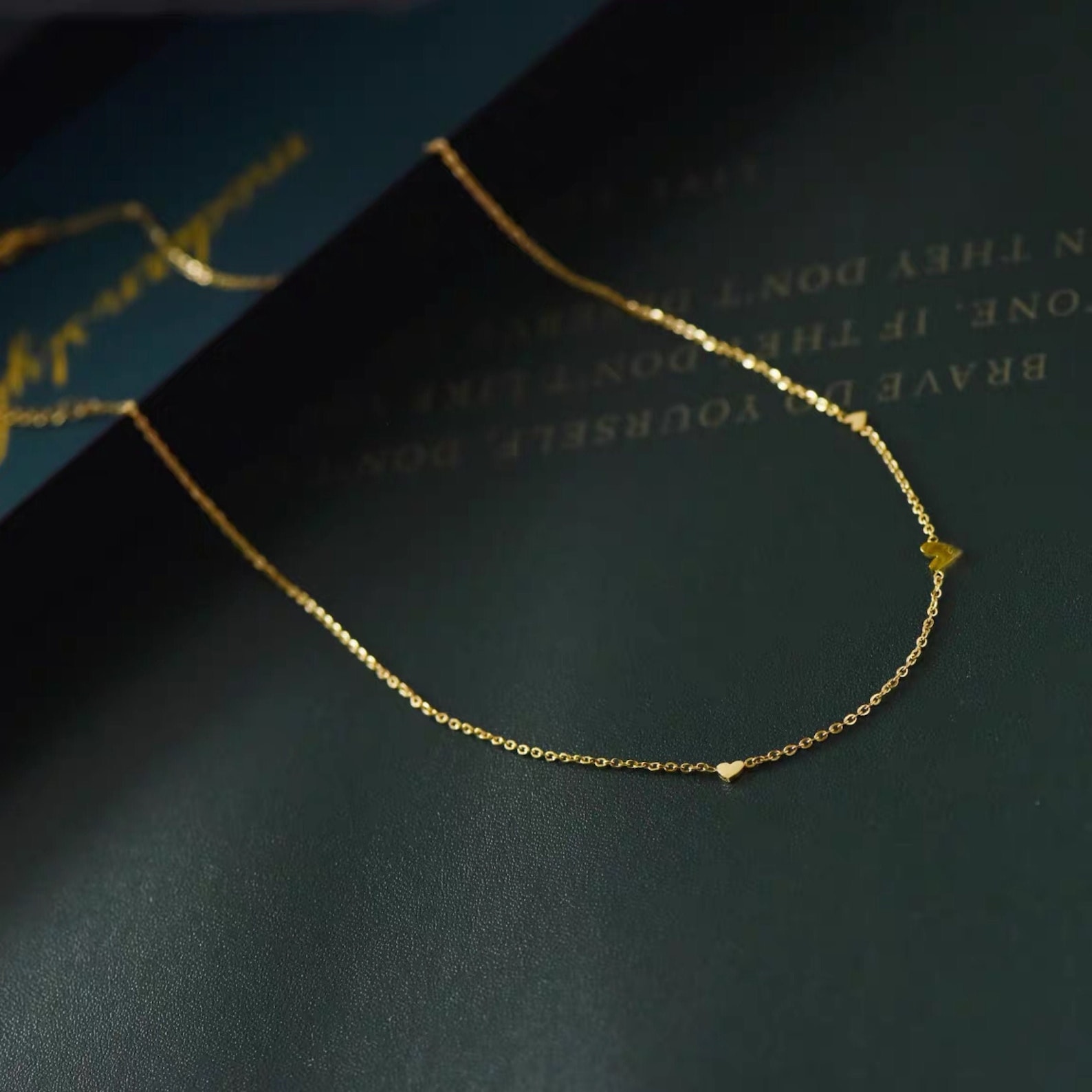 Titanium Steel Tiny Gold Heart Necklace Simple Gold Heart - Etsy