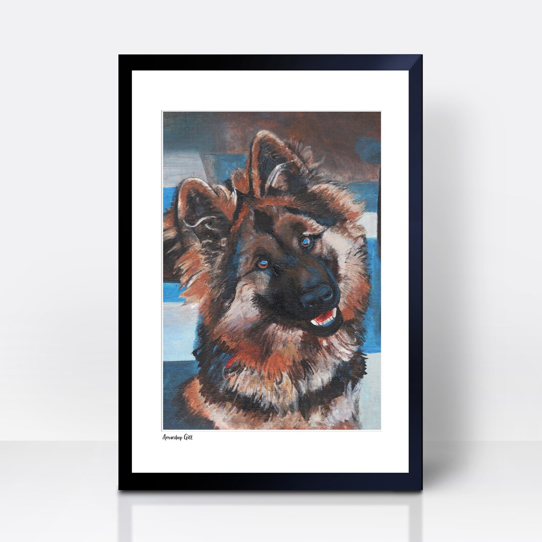 Alsatian Watercolour Painting, German Shepherd, Alsatian Dog Lovers ...