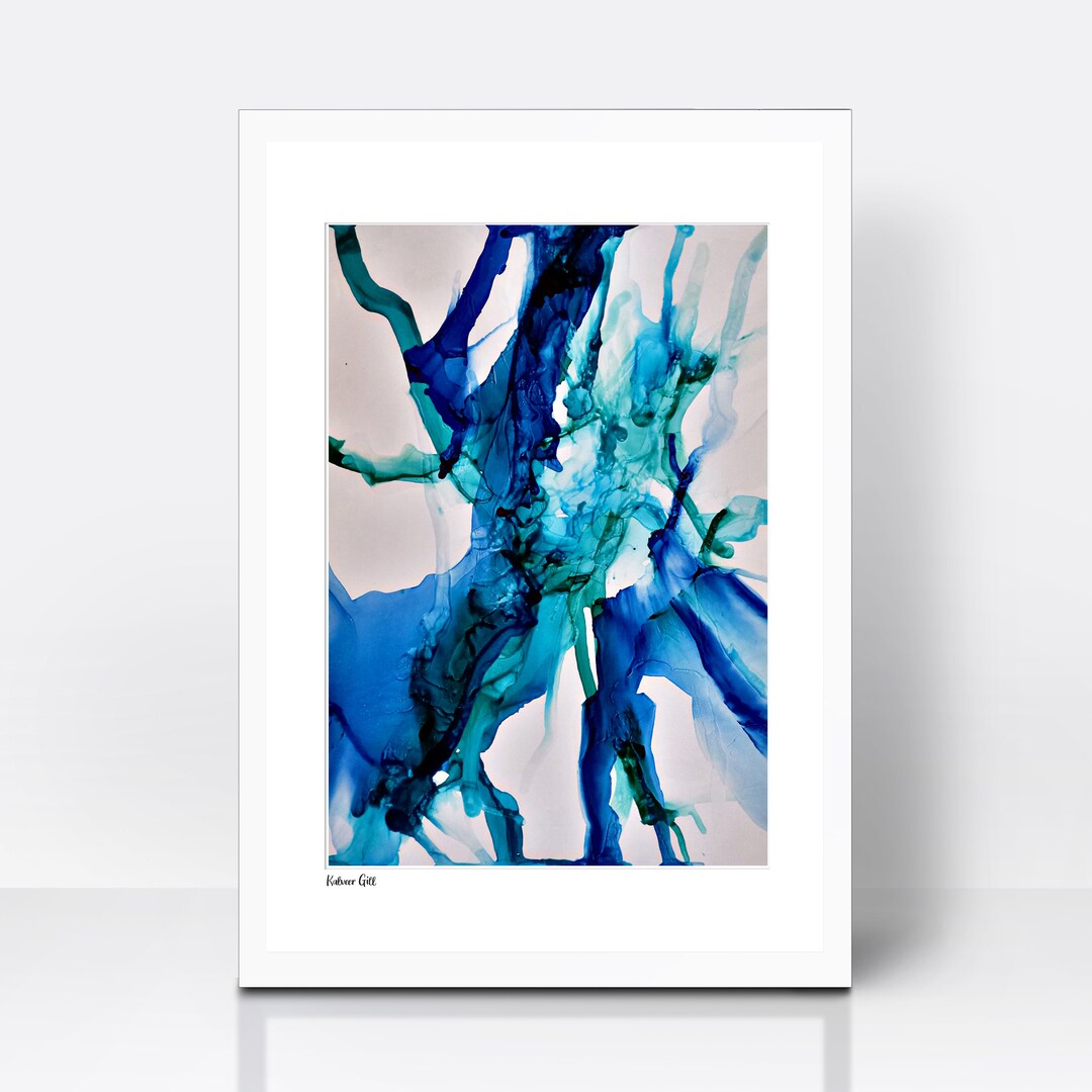 Impression Artwork, Abstract Painting, Original Alcohol Inks, Framed ...