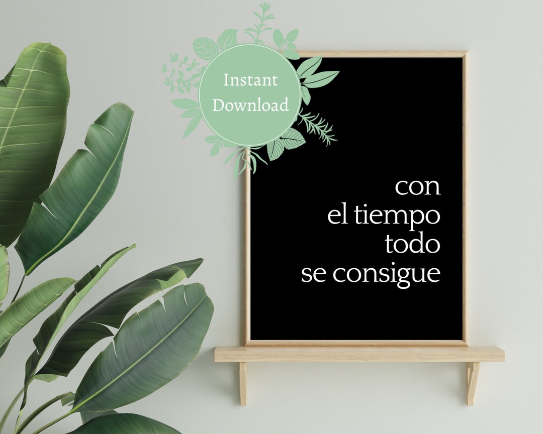 Spanish Proverb | Printable Wall Art Poster | Home, Office and Dorm ...