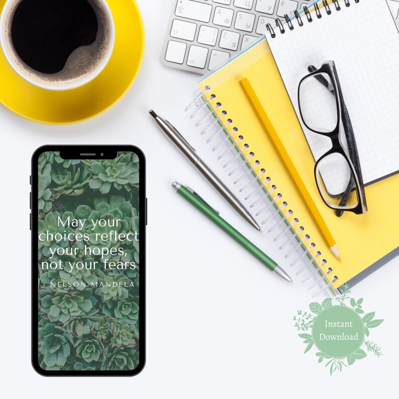Nelson Mandela Quote | Cell Phone Wallpaper | Instant Download Mobile ...