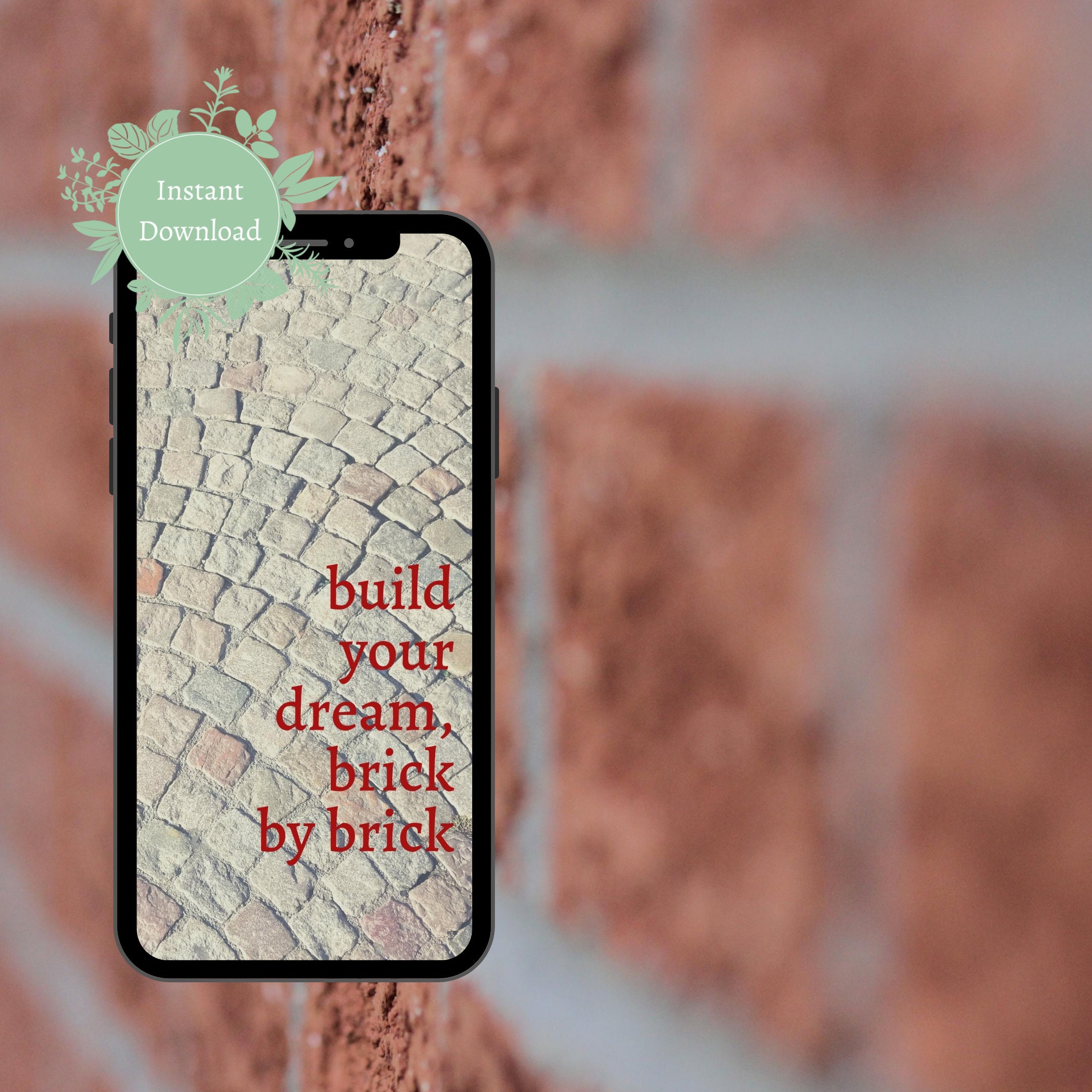 Brick Cell Phone Wallpaper | Instant Download Mobile Background - Etsy