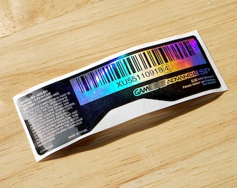 Holographic / Metallic Back Label for Gameboy Advance SP Replacement ...
