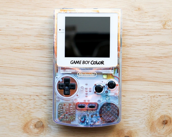 Crystal Clear Aurora Custom IPS XL Screen Gameboy Color GBC Console New ...