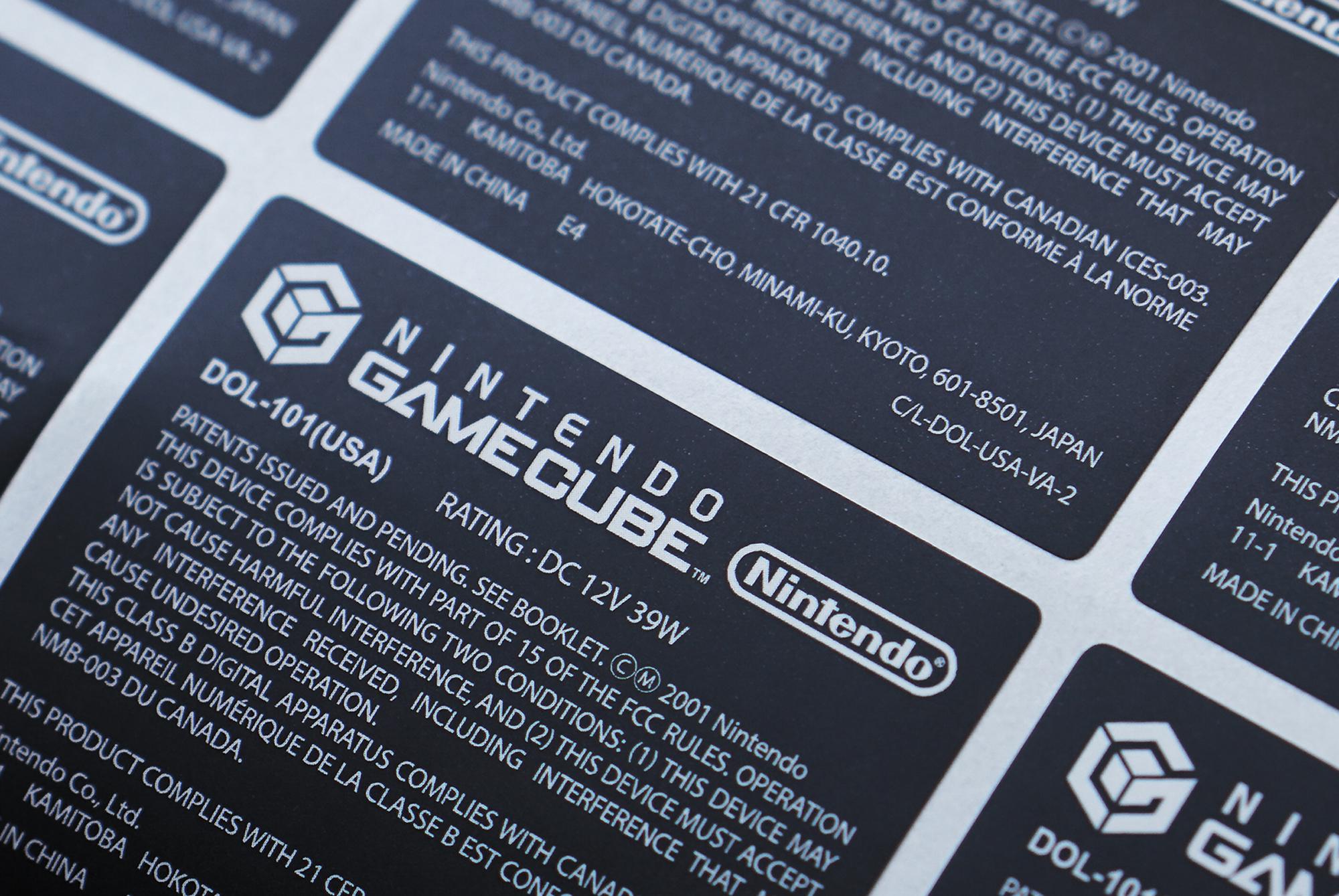 Gamecube Console Labels 5pc Replacement Sticker Set - Etsy