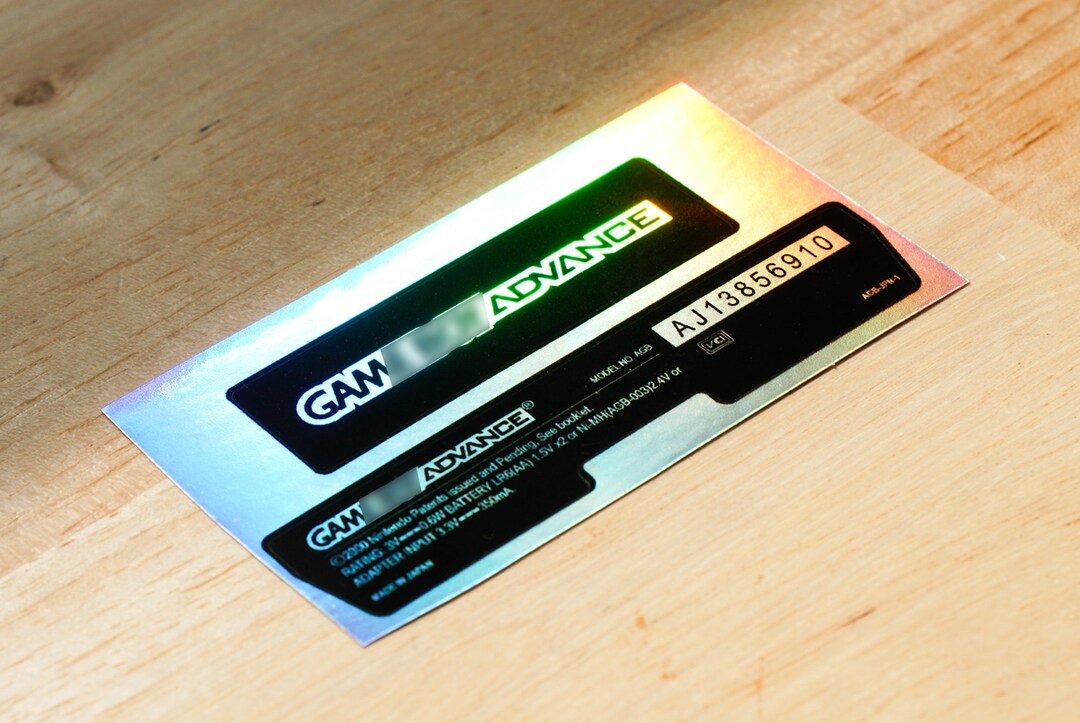 Gameboy Advance GBA Holographic Back Sticker Set - Etsy