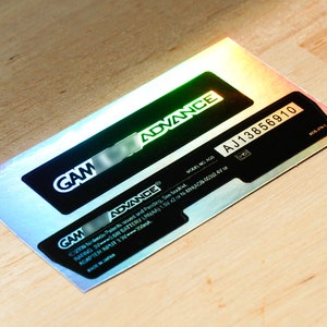 Gameboy Advance GBA Holographic Back Sticker Set - Etsy