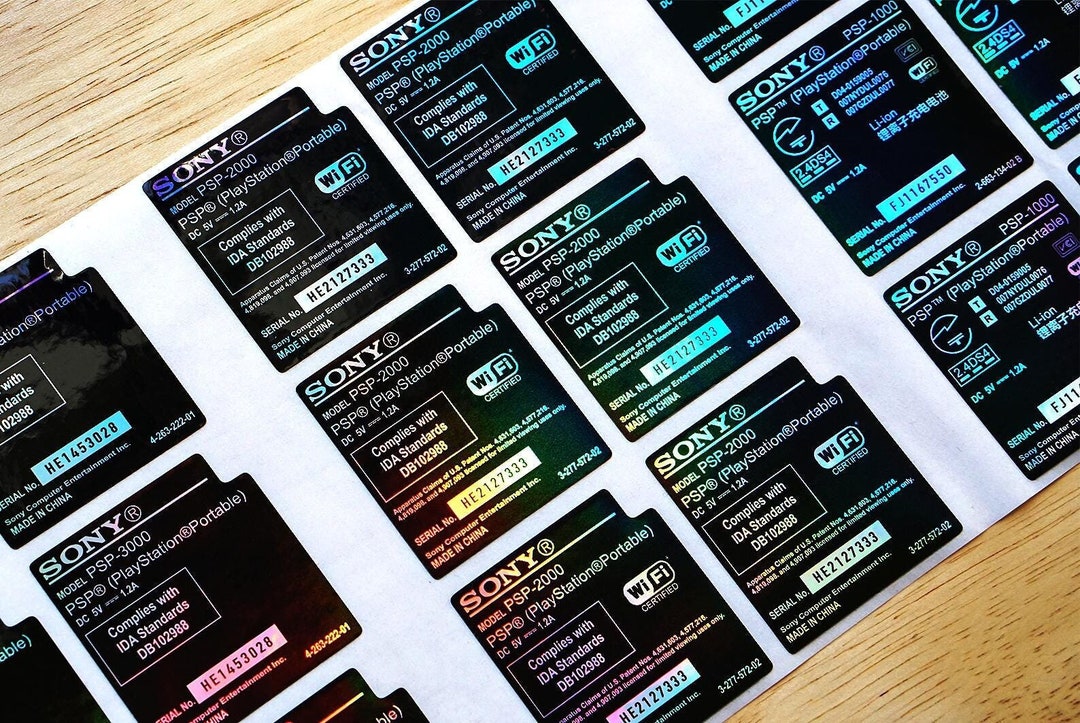 PSP Holographic Replacement Sticker Labels - Etsy