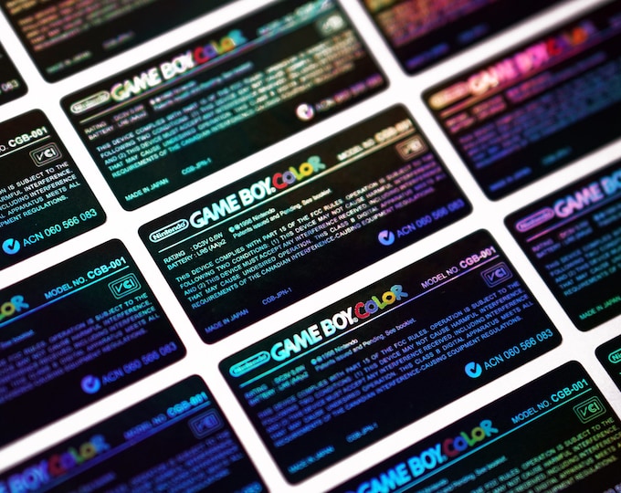 Gameboy Color Original Style Custom Rear Sticker / Label - Full ...