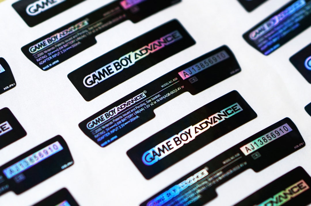 Gameboy Advance GBA Holographic Back Sticker Set - Etsy