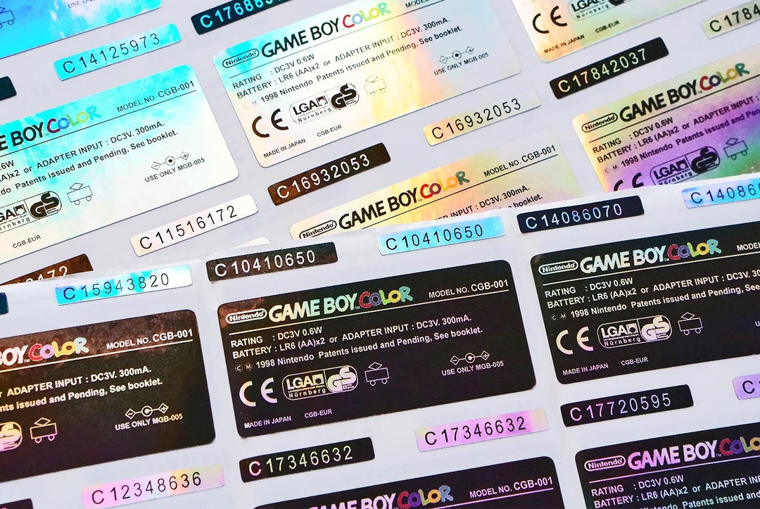 Euro Gameboy Color GBC Holographic Back Sticker Set - Etsy