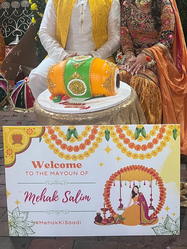 Welcome Wedding Mehndi Sangeet Sign Personalized Made to - Etsy