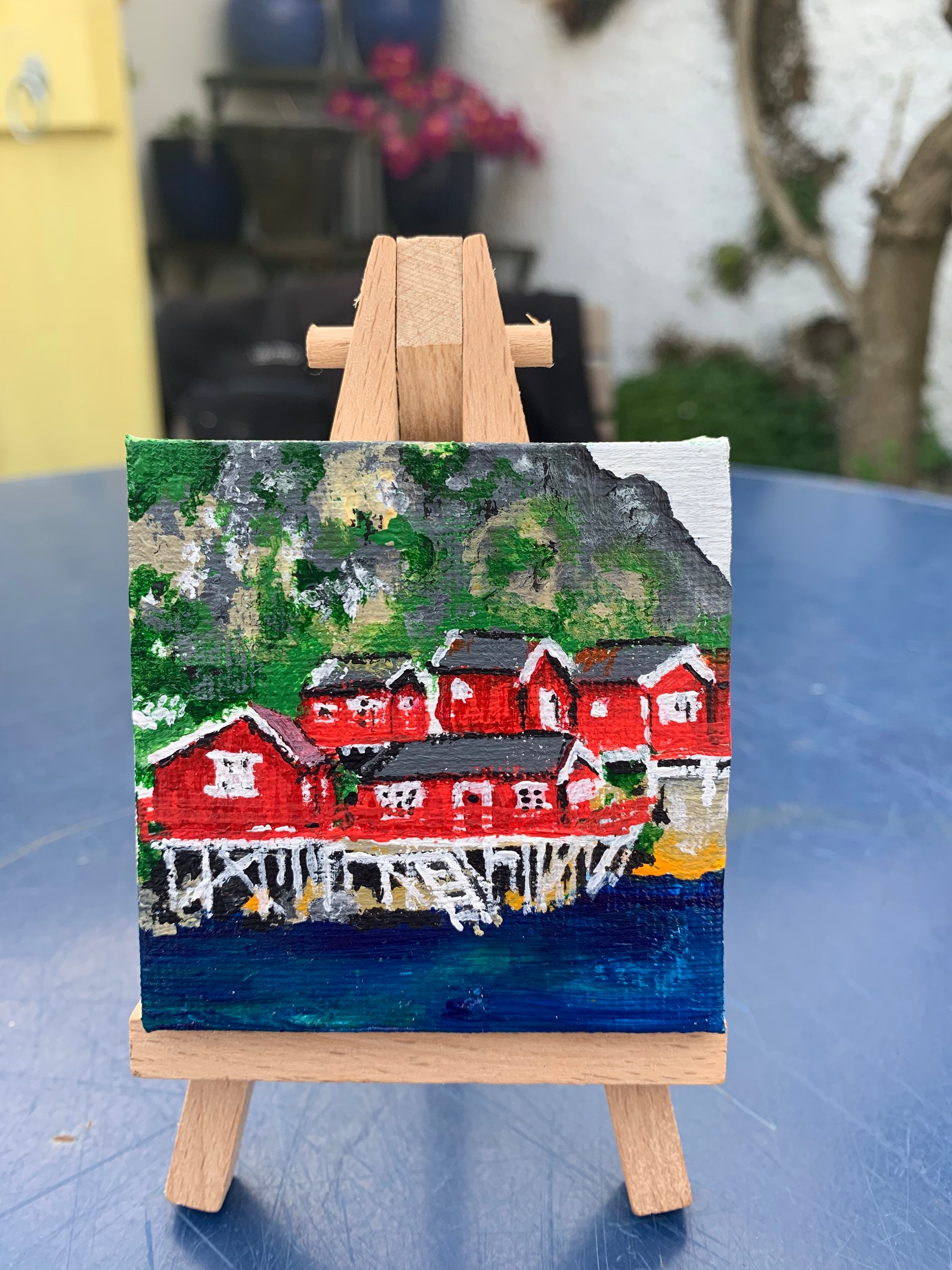 Mini Detailed Square Painting in Acrylic on Canvas - Etsy