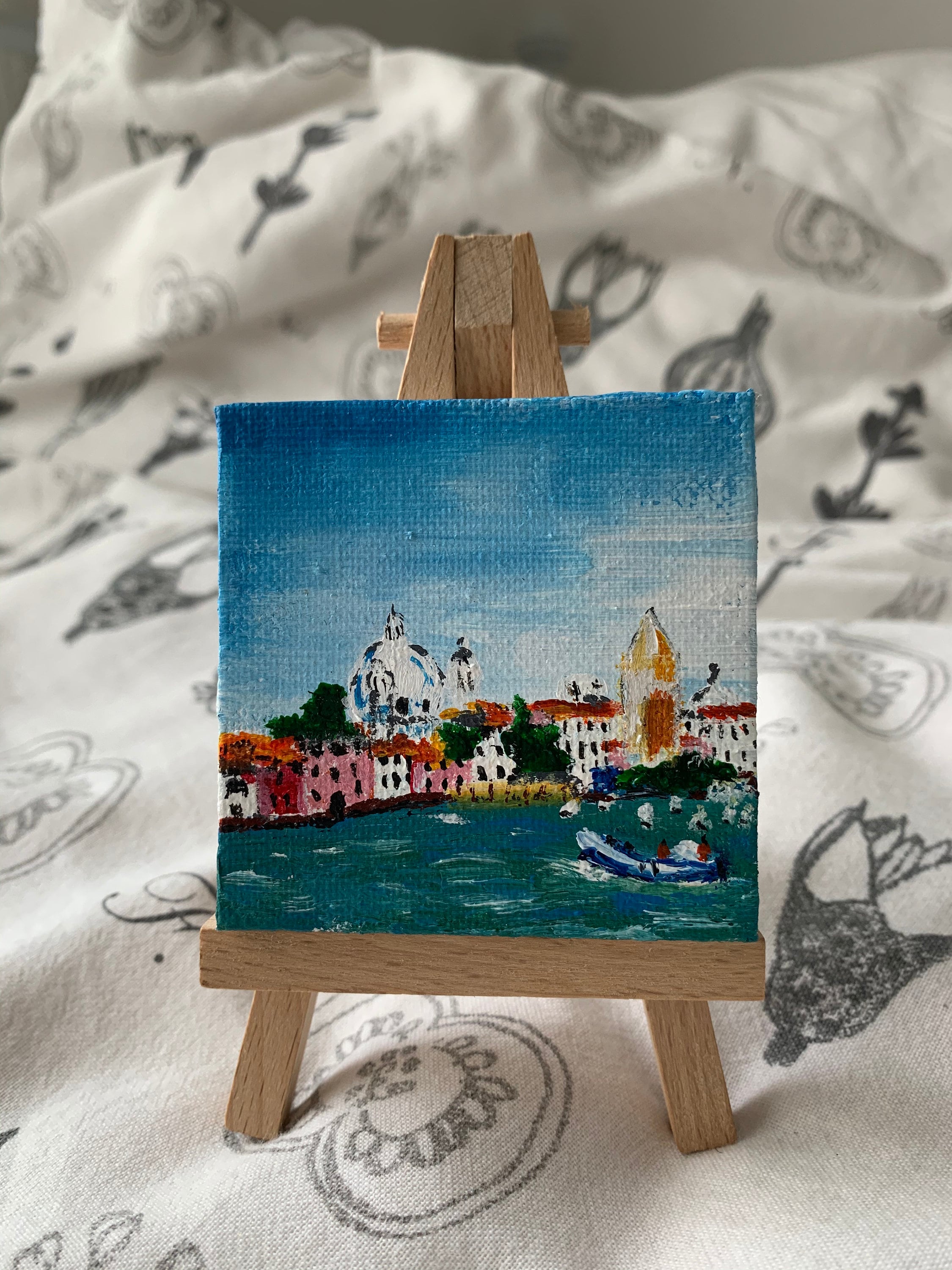 Mini Detailed Square Painting in Acrylic on Canvas - Etsy UK
