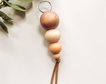 Bohemian Style Wooden Bead Keychain Boho Keychain Bead - Etsy