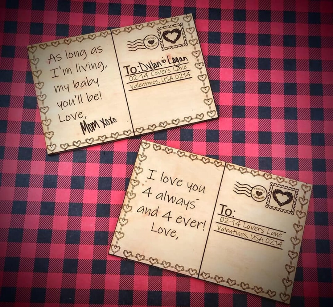 3 Different Valentines Love Post Card Files That Are Glowforge - Etsy