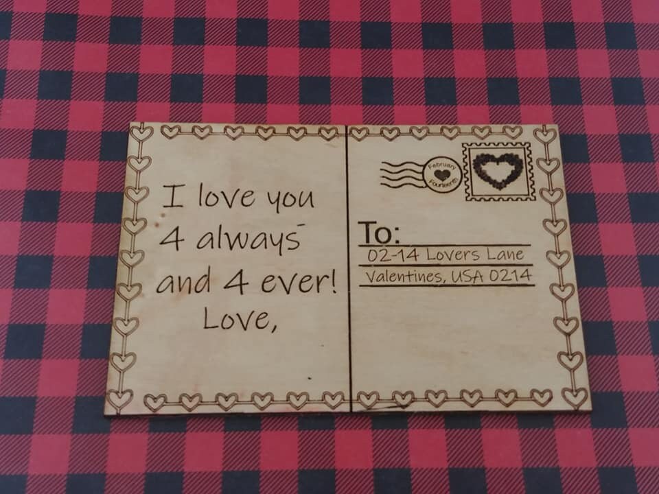 3 Different Valentines Love Post Card Files That Are Glowforge - Etsy