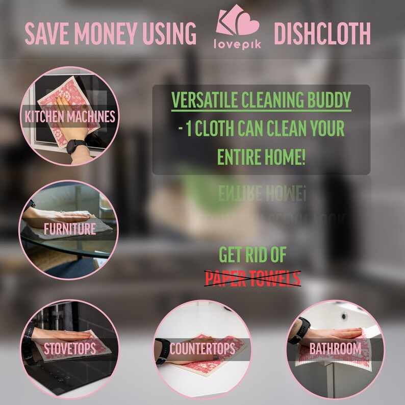 4 Pack Lovepik Swedish Dish cloths Paperless Biodegradable | Etsy