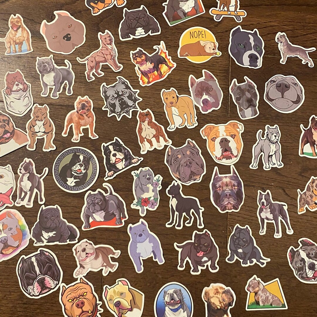 Multipack Random Pitbull Stickers, Stickers Laptop Decals, Water-bottle ...