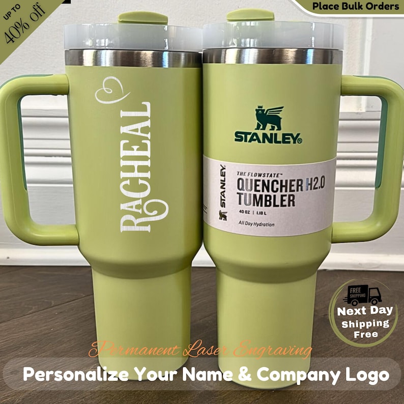 Personalized Stanley Quencher H2.0 Tumbler, Laser Engraved Travel Mug ...