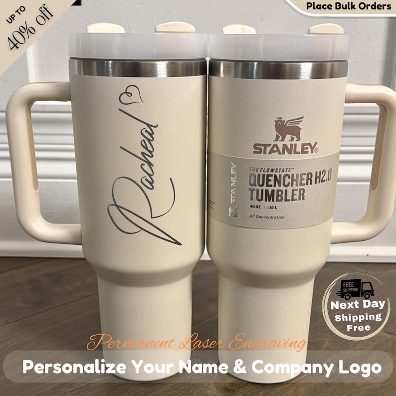 Personalized Stanley Quencher H2.0 Tumbler, Laser Engraved Travel Mug ...