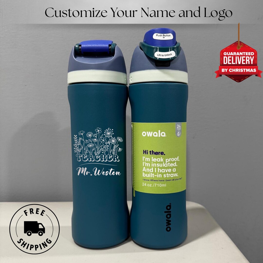 Personalized Owala Freesip 24oz Water Bottle – Custom Engraved Teacher ...