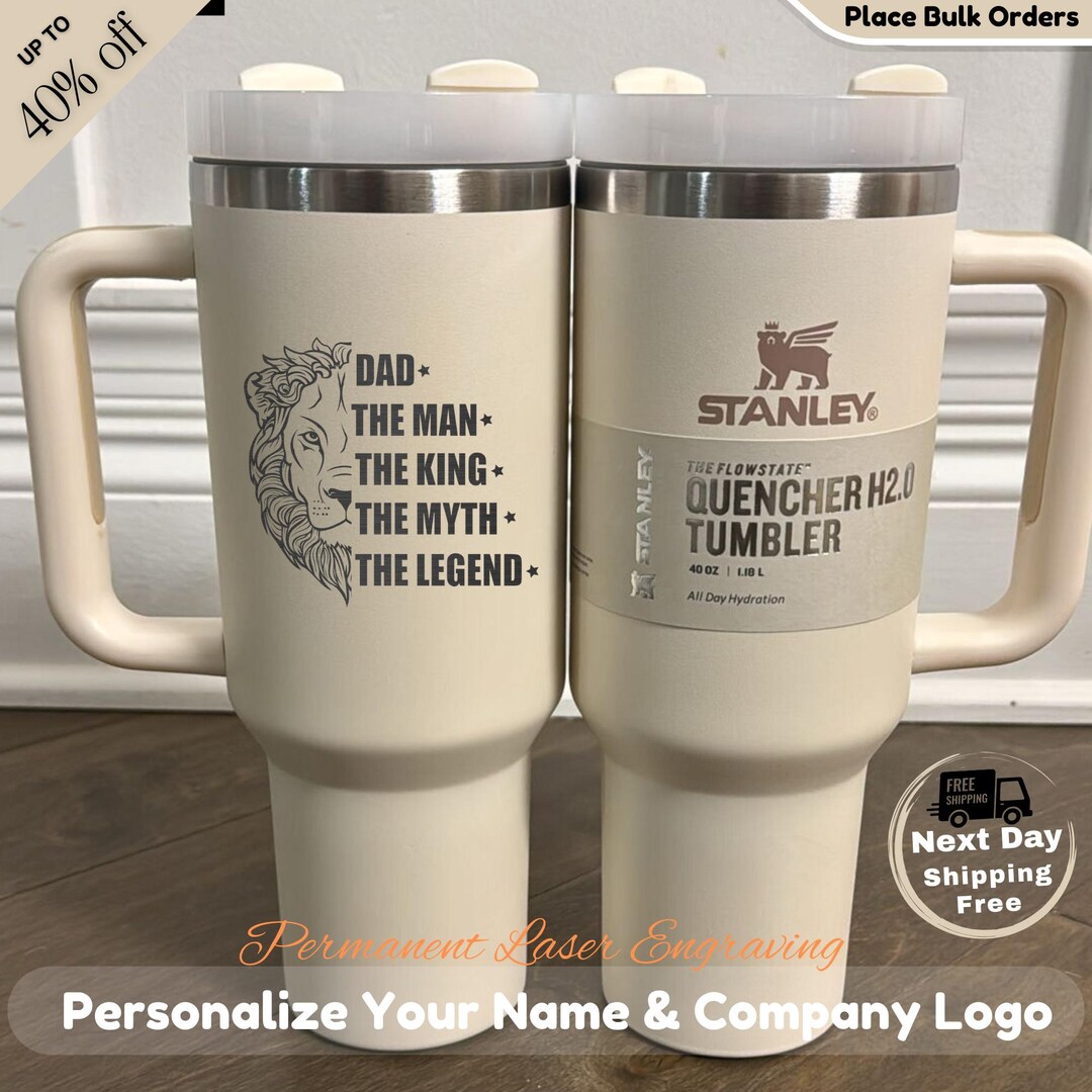 Personalized Stanley Tumbler for Dad – Engraved Lion Design, 40oz - Etsy