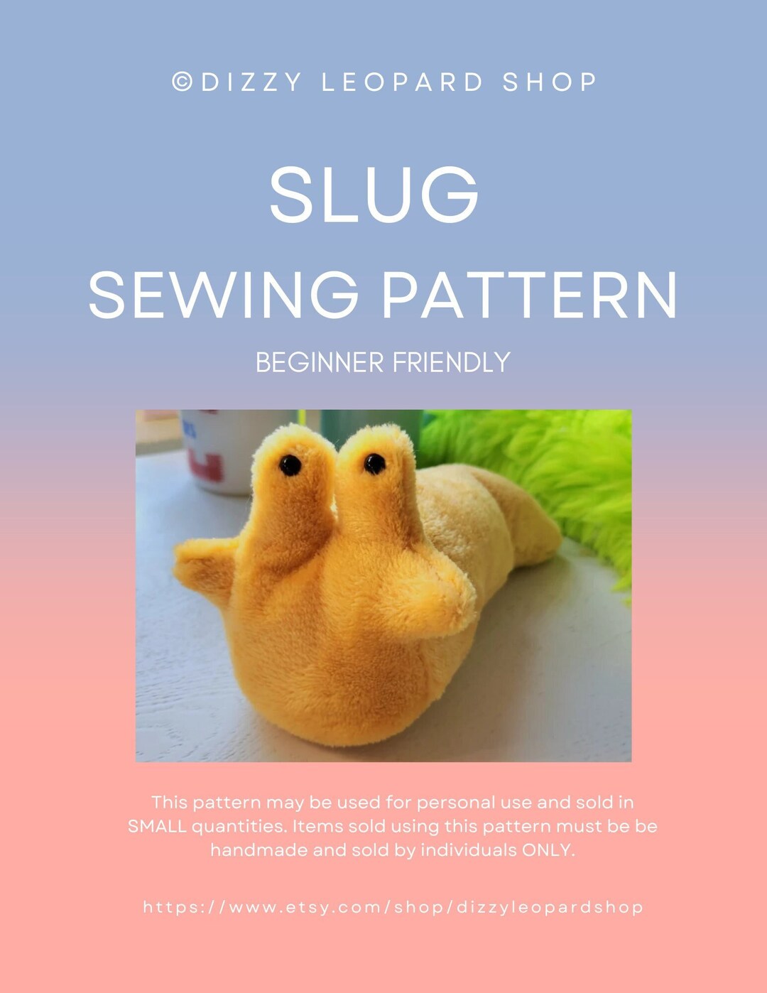 Mini and Mega Slug Sewing Pattern - Etsy