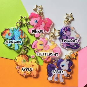 MLP Glitter Keychains - Etsy