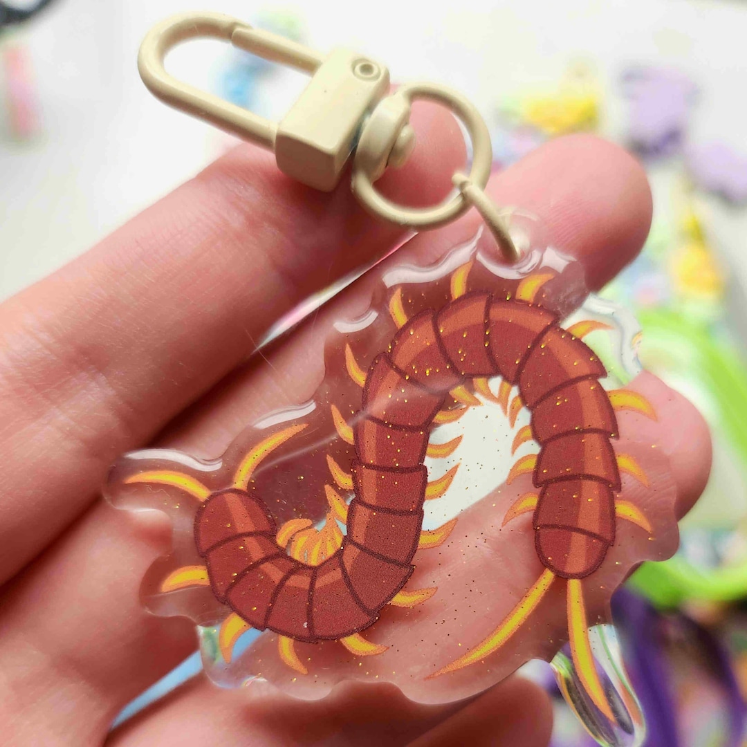 Centipede Glitter Keychain - Etsy