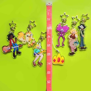 Fionna and Cake Keychain Adventure Time Keychains Double Sided Glitter ...
