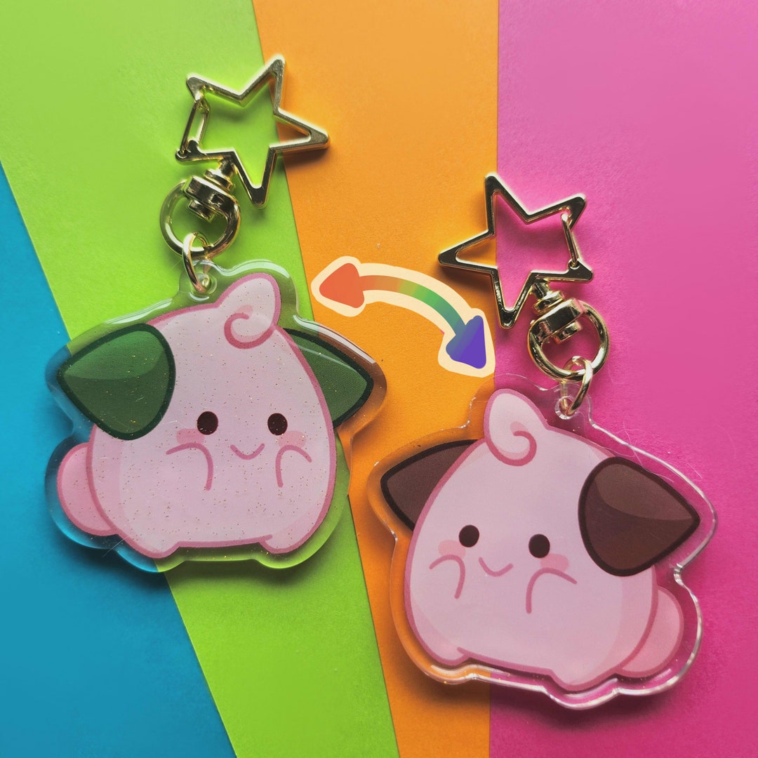Cleffa Pokemon Double Sided Glitter Acrylic Charms - Etsy