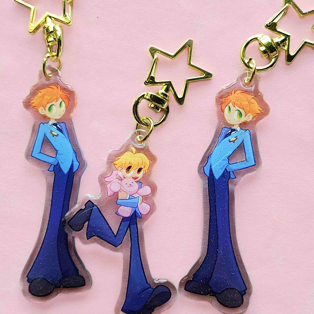 Anime Schoolboy Glitter Keychains - Etsy