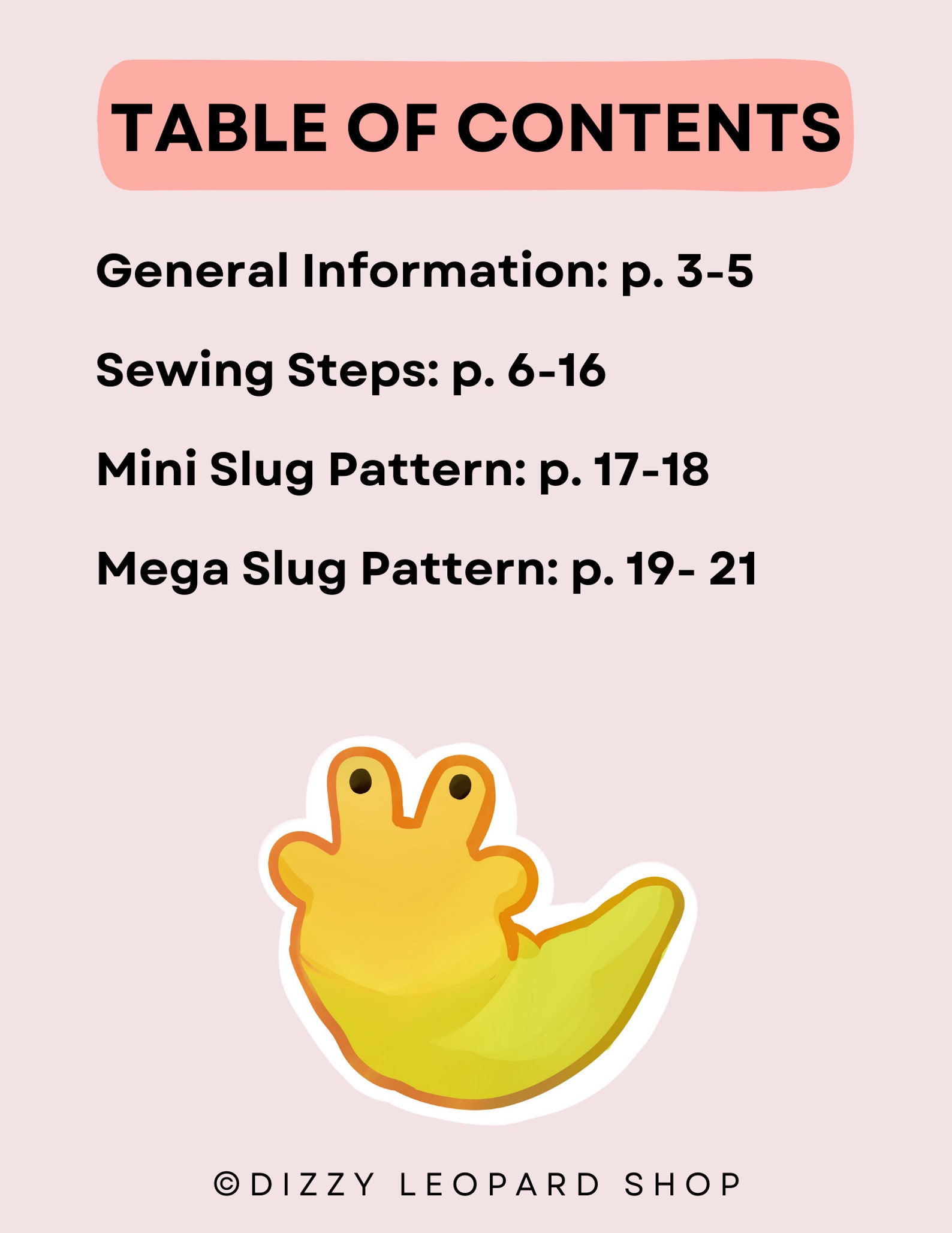 Mini and Mega Slug Sewing Pattern - Etsy