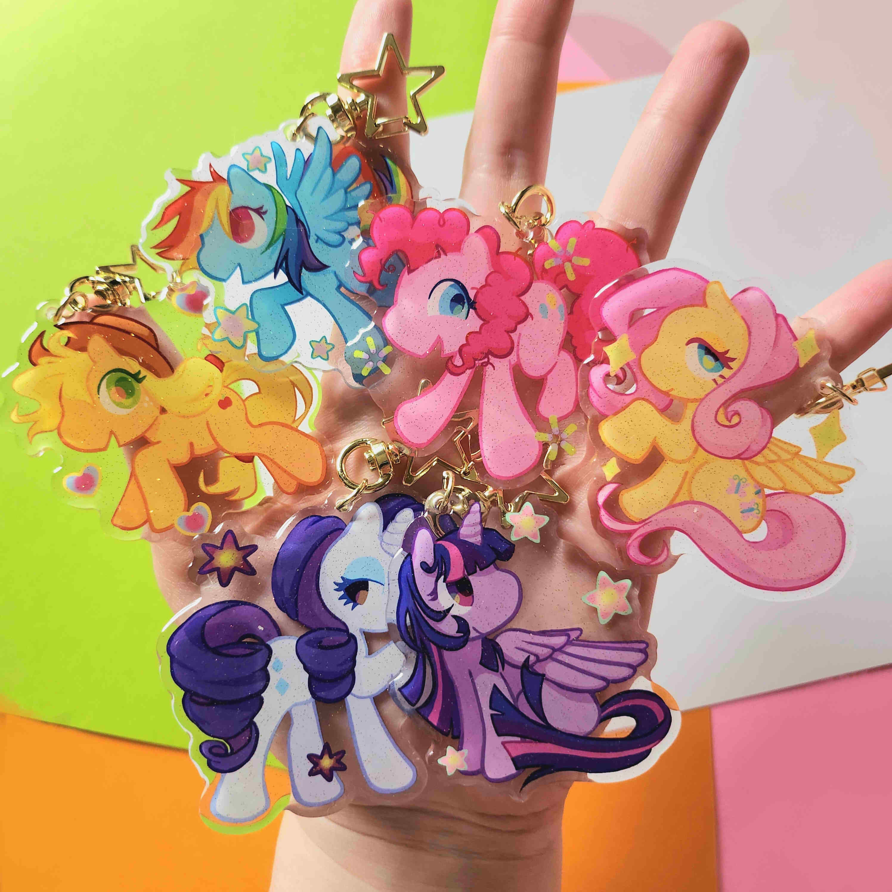 MLP Glitter Keychains - Etsy