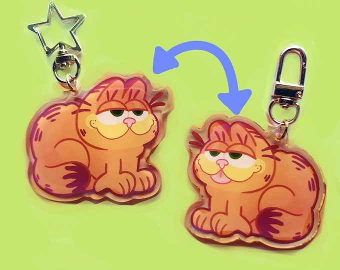 Garf Double Sided Keychain - Etsy