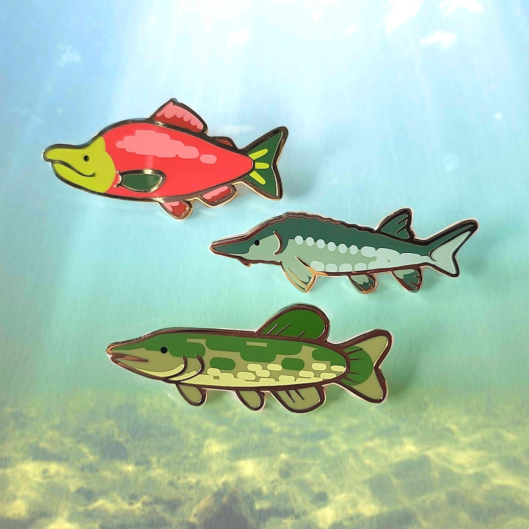 Lake and River Fish Enamel Pins - Etsy